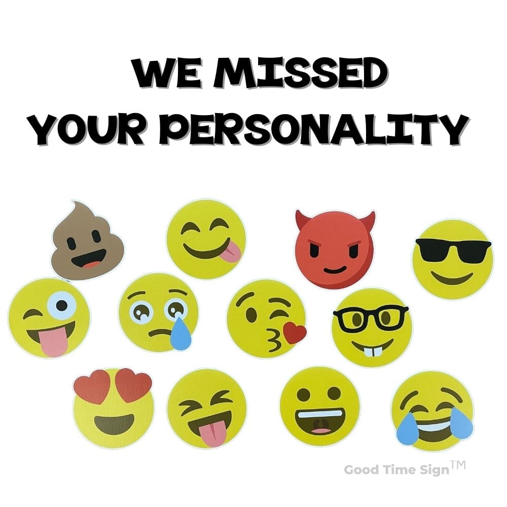 Welcome Home Yard Card Sign Rental - Emoji Faces – Good Time Sign