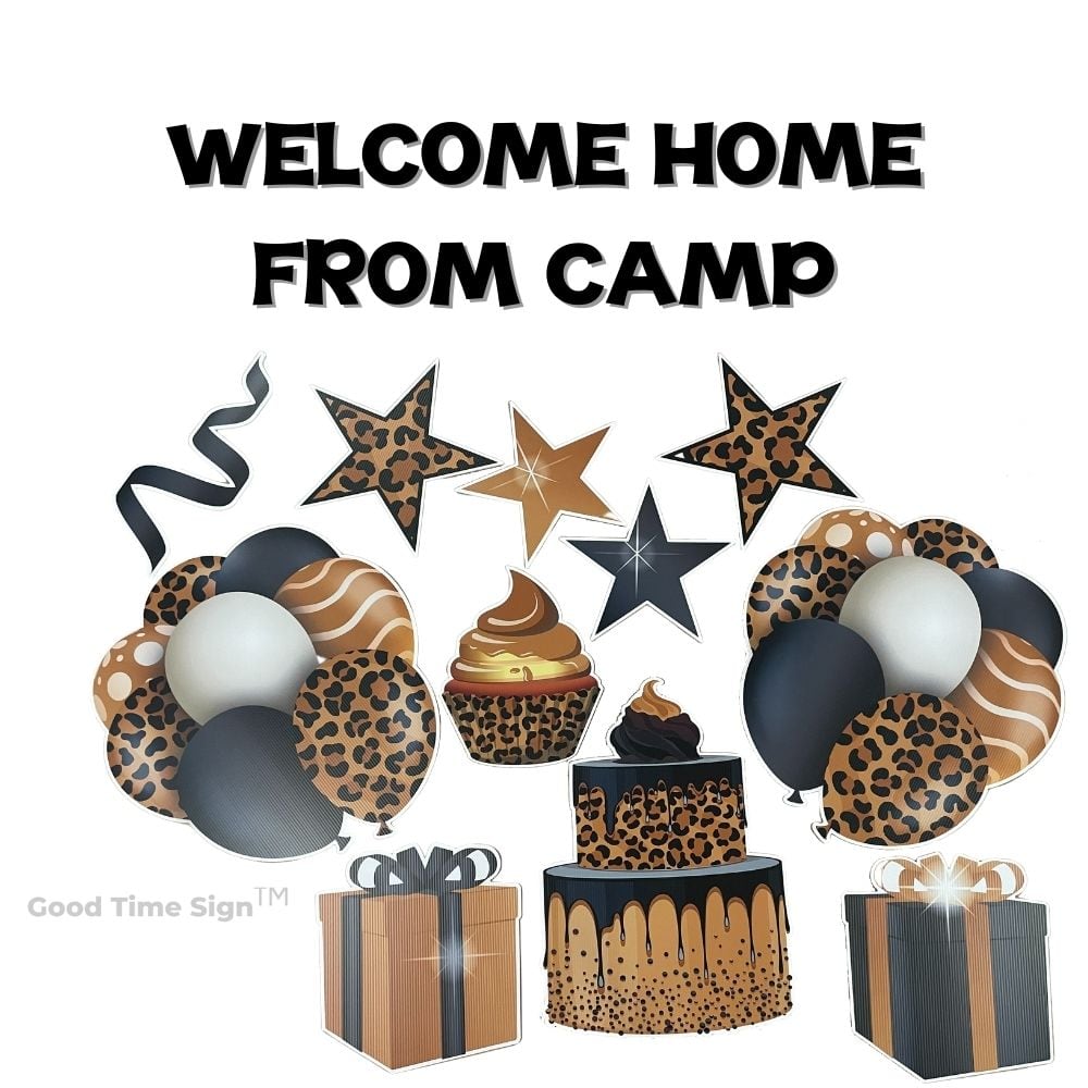 Welcome Home Yard Card Sign Rental - Leopard Print Theme – Good Time Sign