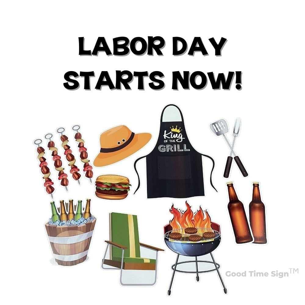 Labor Day Yard Card Sign Rental - Grill Master Theme – Good Time Sign